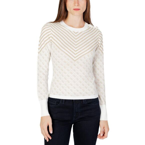 Guess | Sweaters | Guess Womens Logo Knit Sweater White | Poshmark